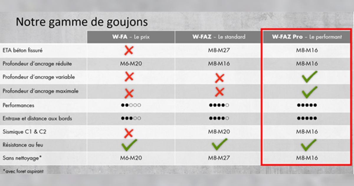 Goujon d'ancrage W-FAZ PRO : la solution pour ancrer en profondeur - Würth
