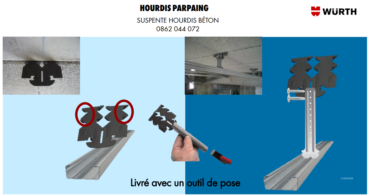 La pose de faux plafonds suspendus : les systèmes de fixation selon les supports - Würth