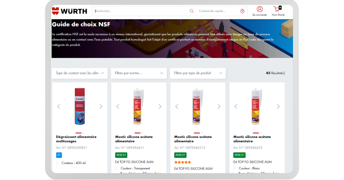 Guide de choix : notre gamme de produits certifiés NSF®